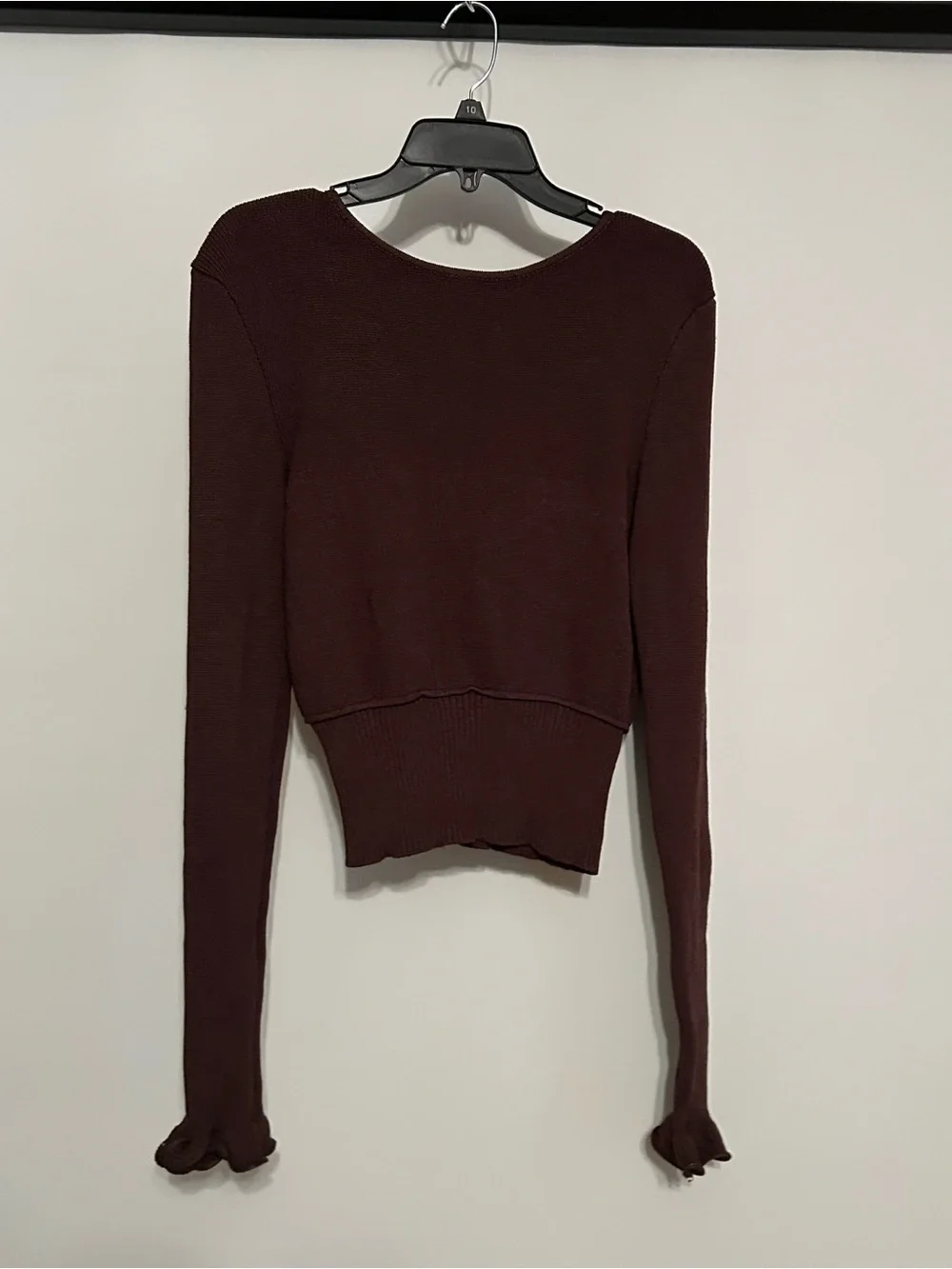 Same | Sweaters | Same Ruffle Hem Sweater Brown | Poshmark